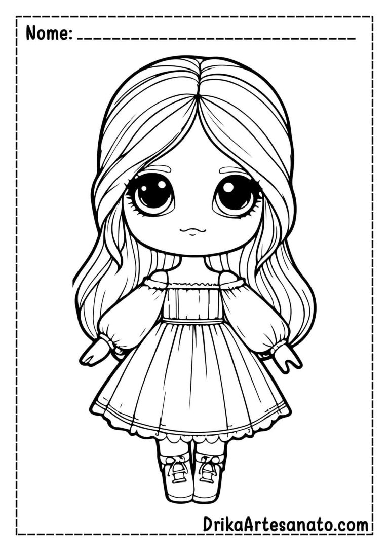 50 Desenhos de Boneca para Colorir Grátis em PDF