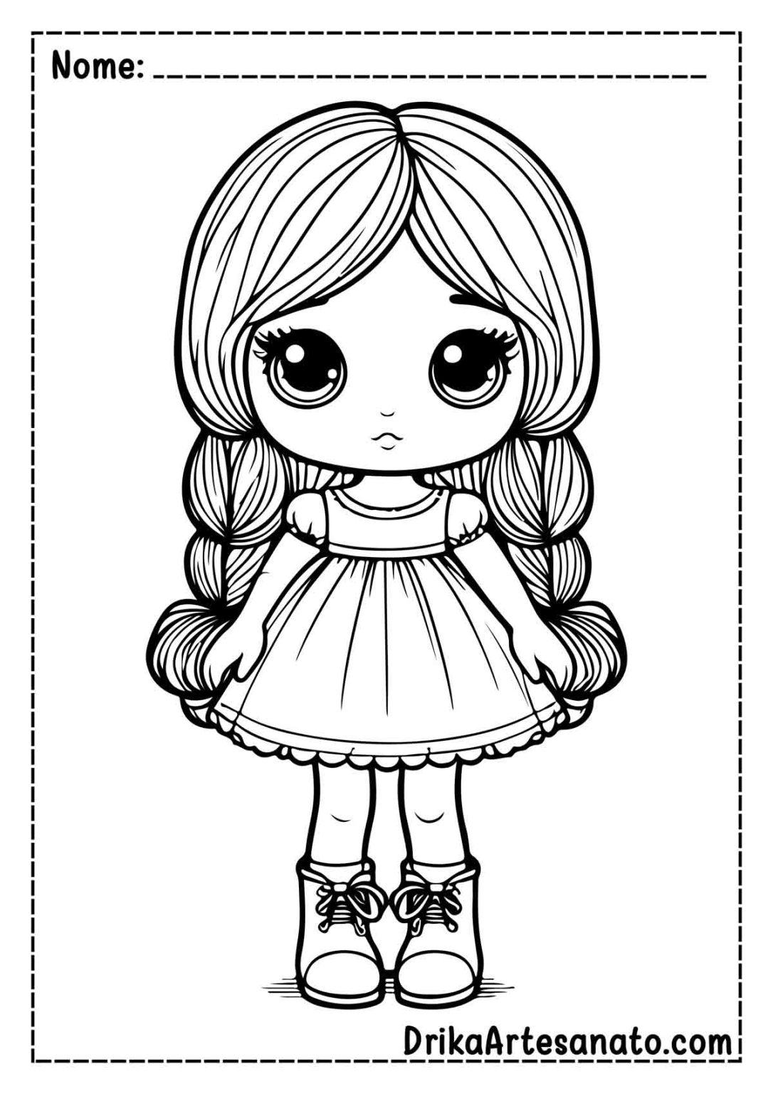50 Desenhos de Boneca para Colorir Grátis em PDF