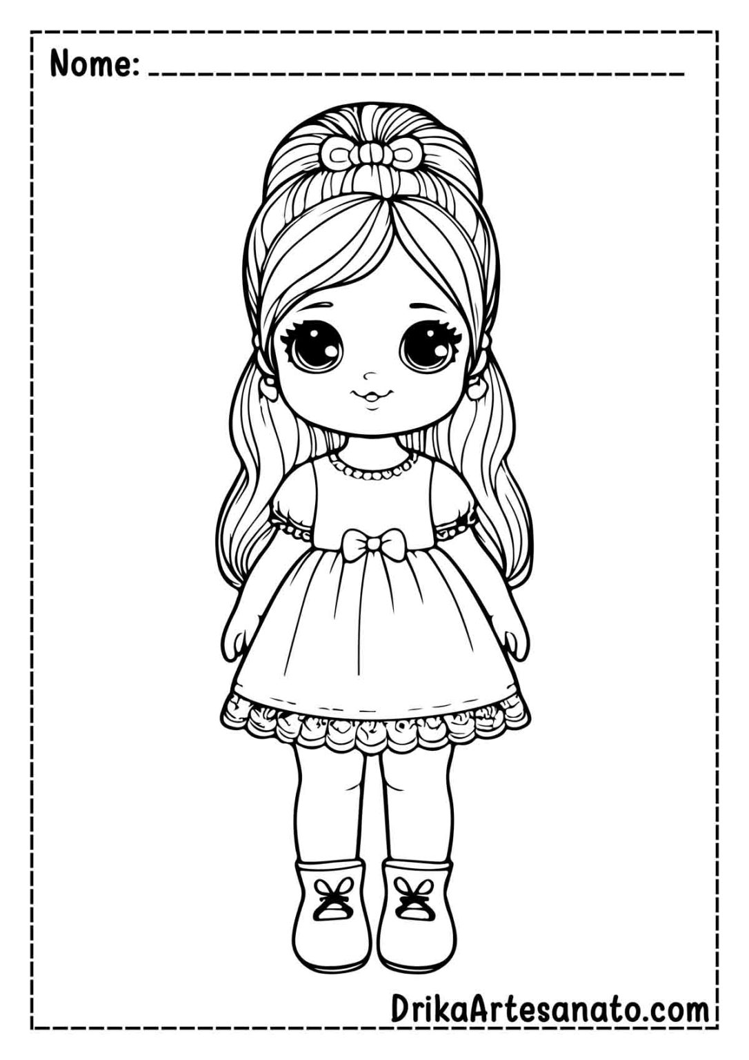 50 Desenhos de Boneca para Colorir Grátis em PDF