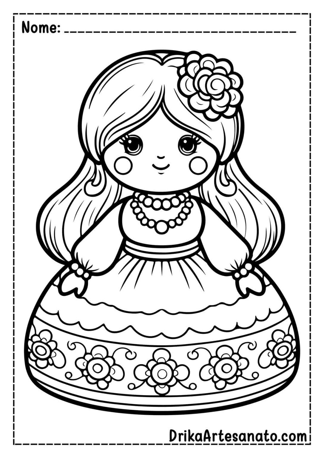50 Desenhos de Boneca para Colorir Grátis em PDF