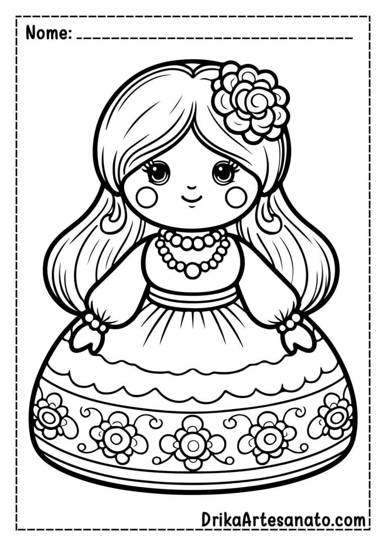 50 Desenhos de Boneca para Colorir Grátis em PDF