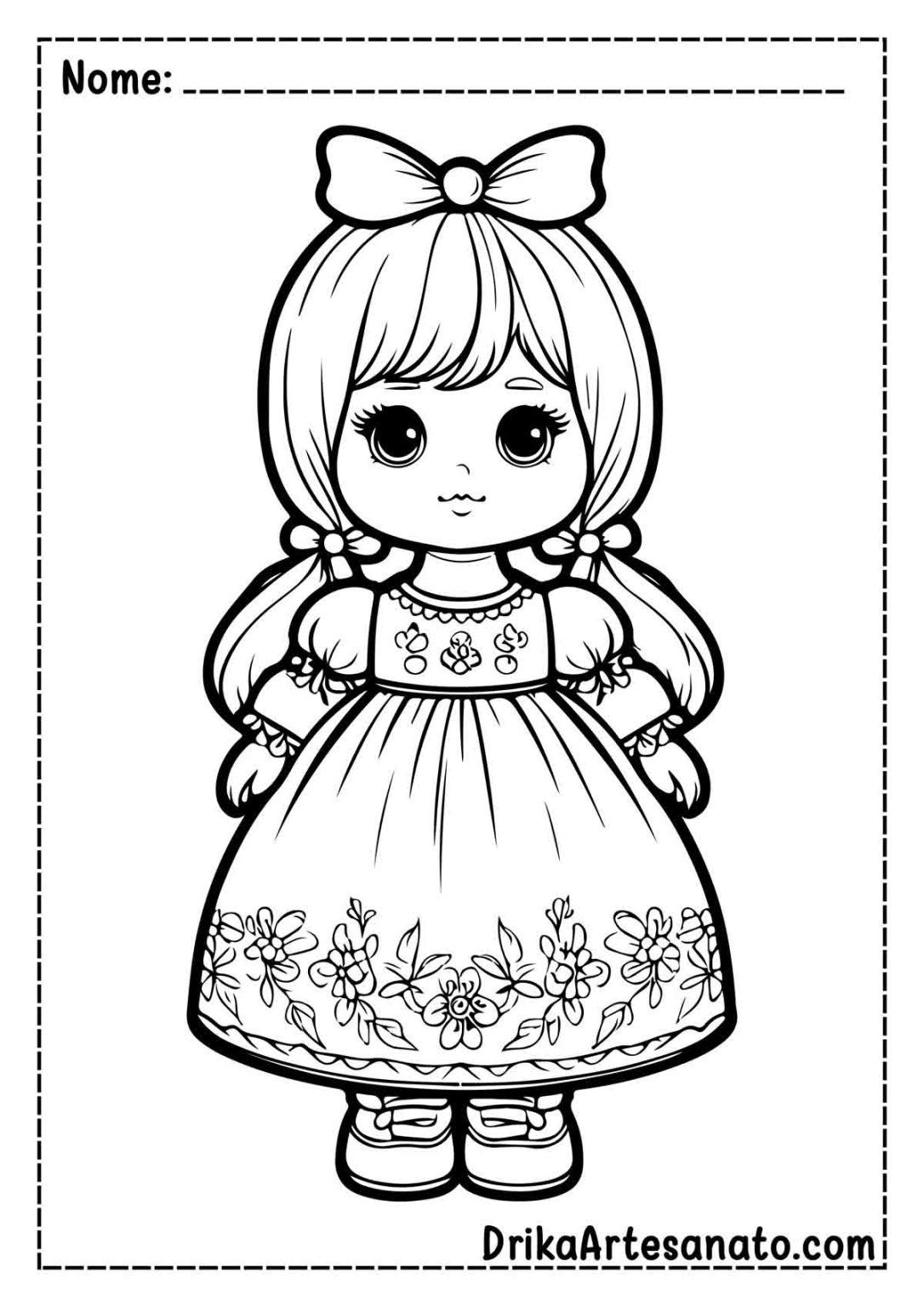50 Desenhos de Boneca para Colorir Grátis em PDF
