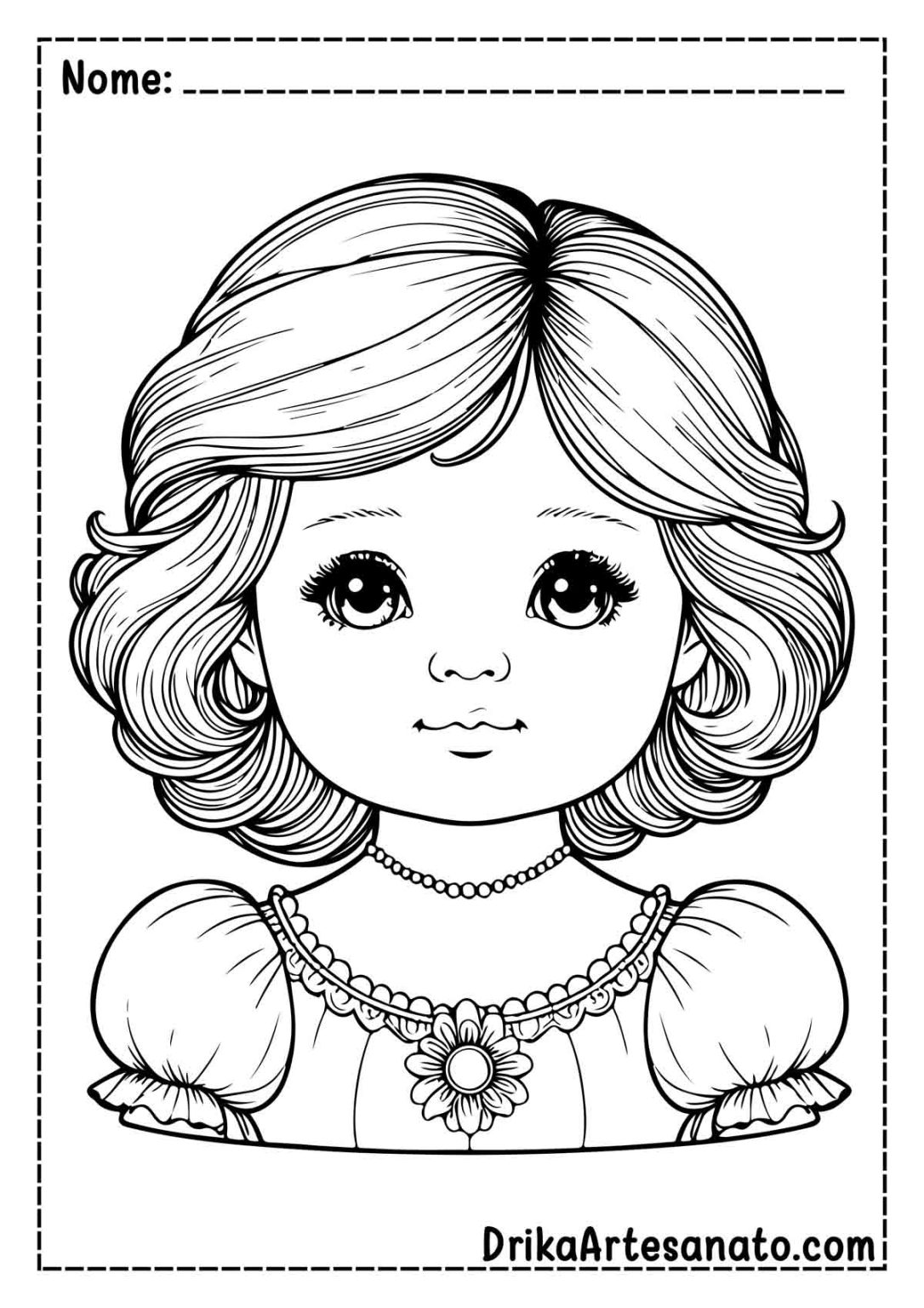50 Desenhos de Boneca para Colorir Grátis em PDF
