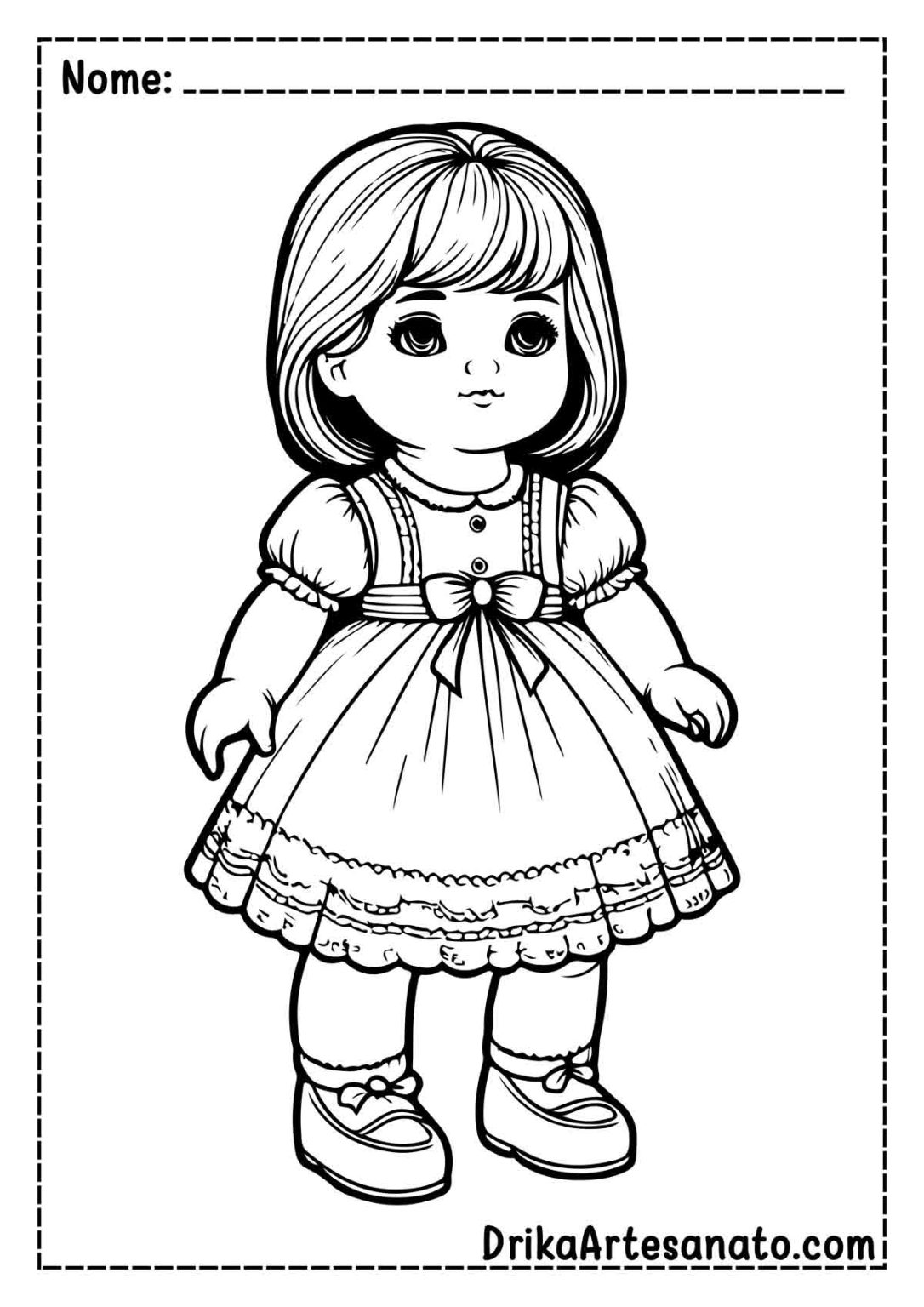 50 Desenhos de Boneca para Colorir Grátis em PDF