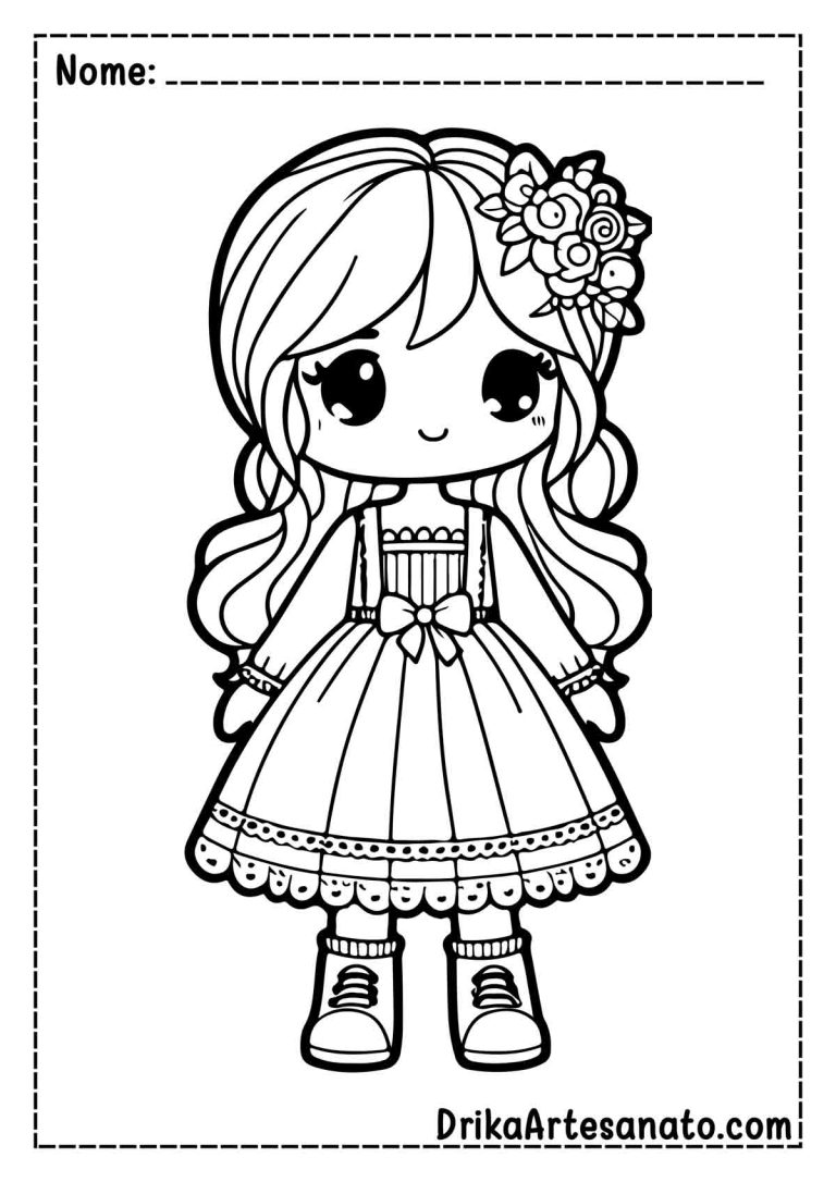 50 Desenhos de Boneca para Colorir Grátis em PDF