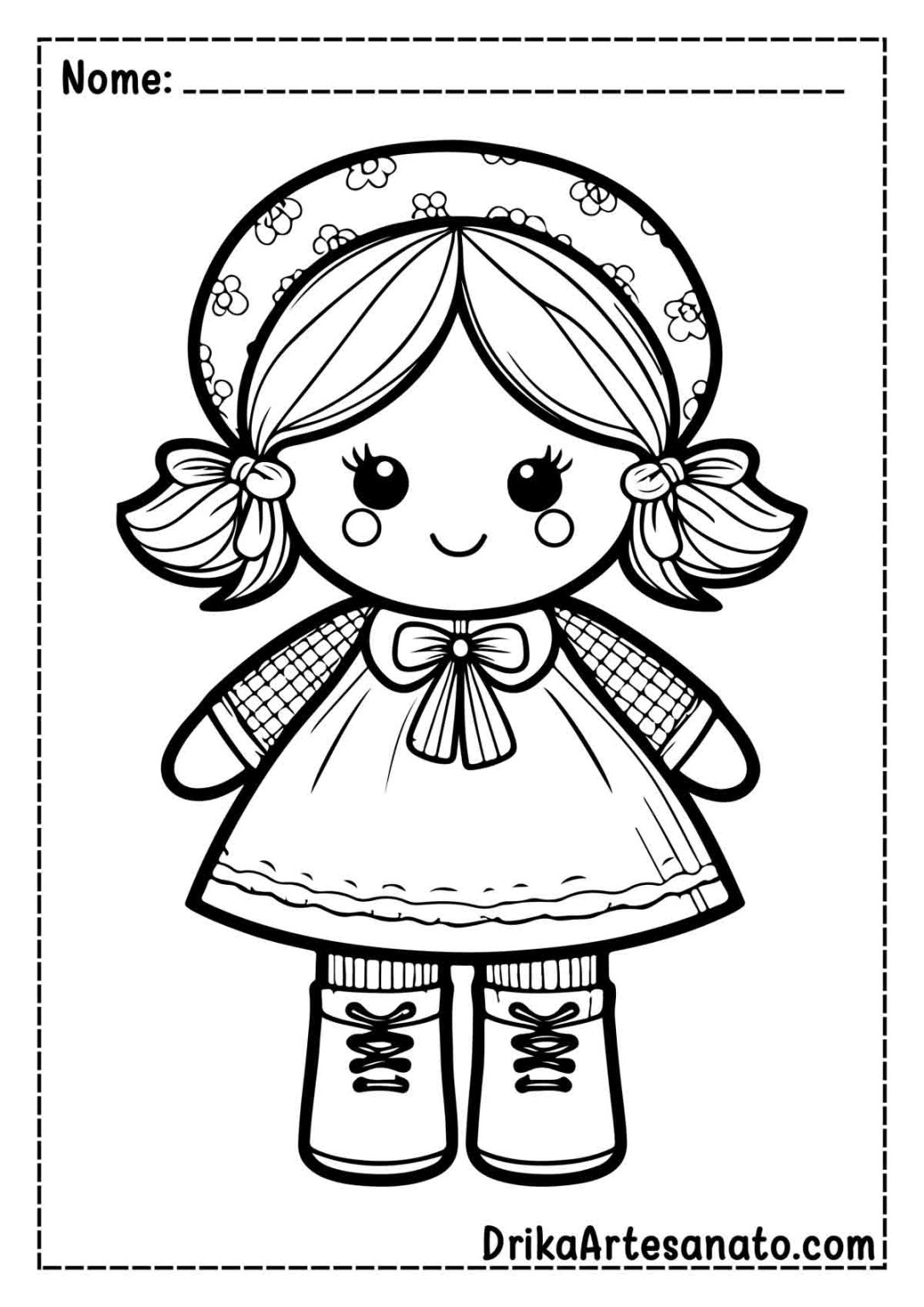 50 Desenhos de Boneca para Colorir Grátis em PDF