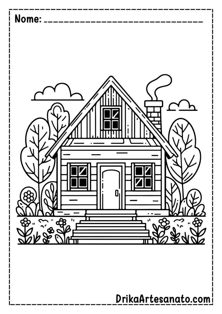 50 Desenhos de Casa para Colorir Grátis em PDF