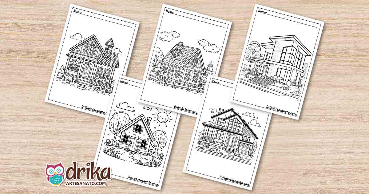 50 Desenhos de Casa para Colorir Grátis em PDF