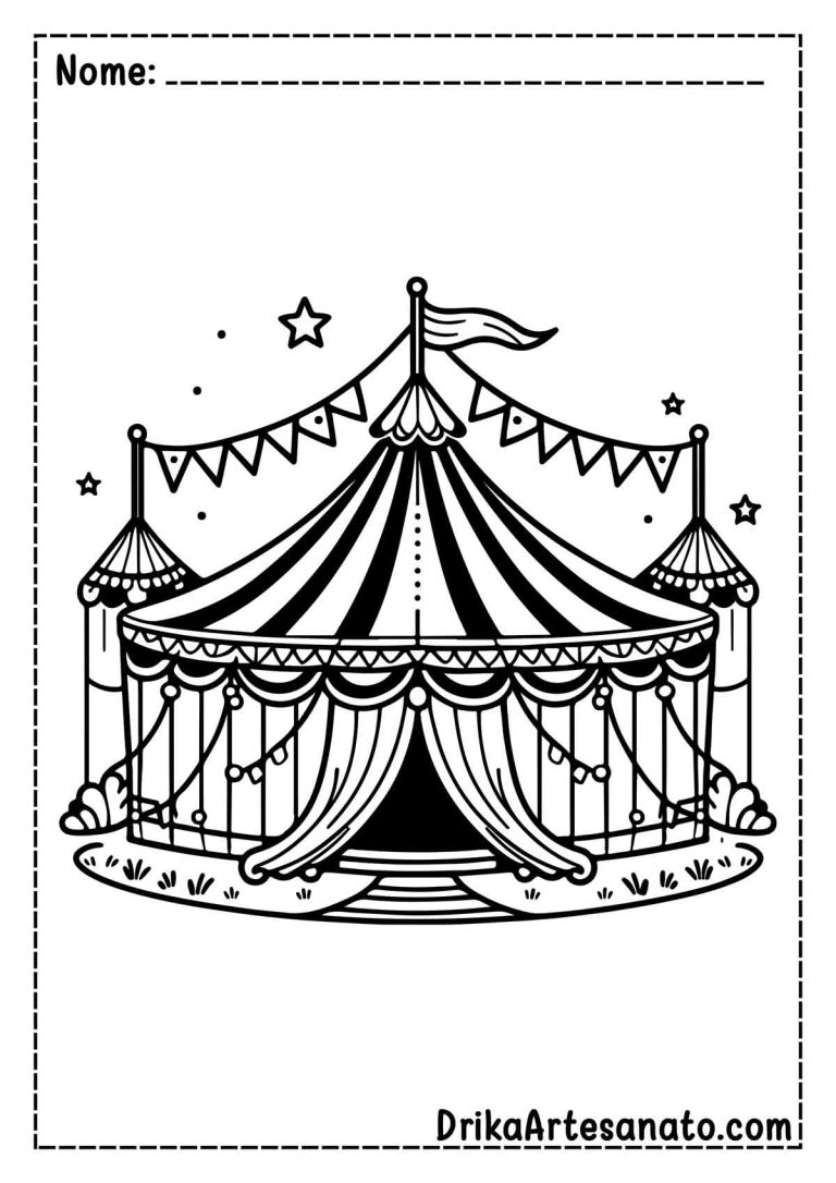 50 Desenhos de Circo para Colorir Grátis em PDF
