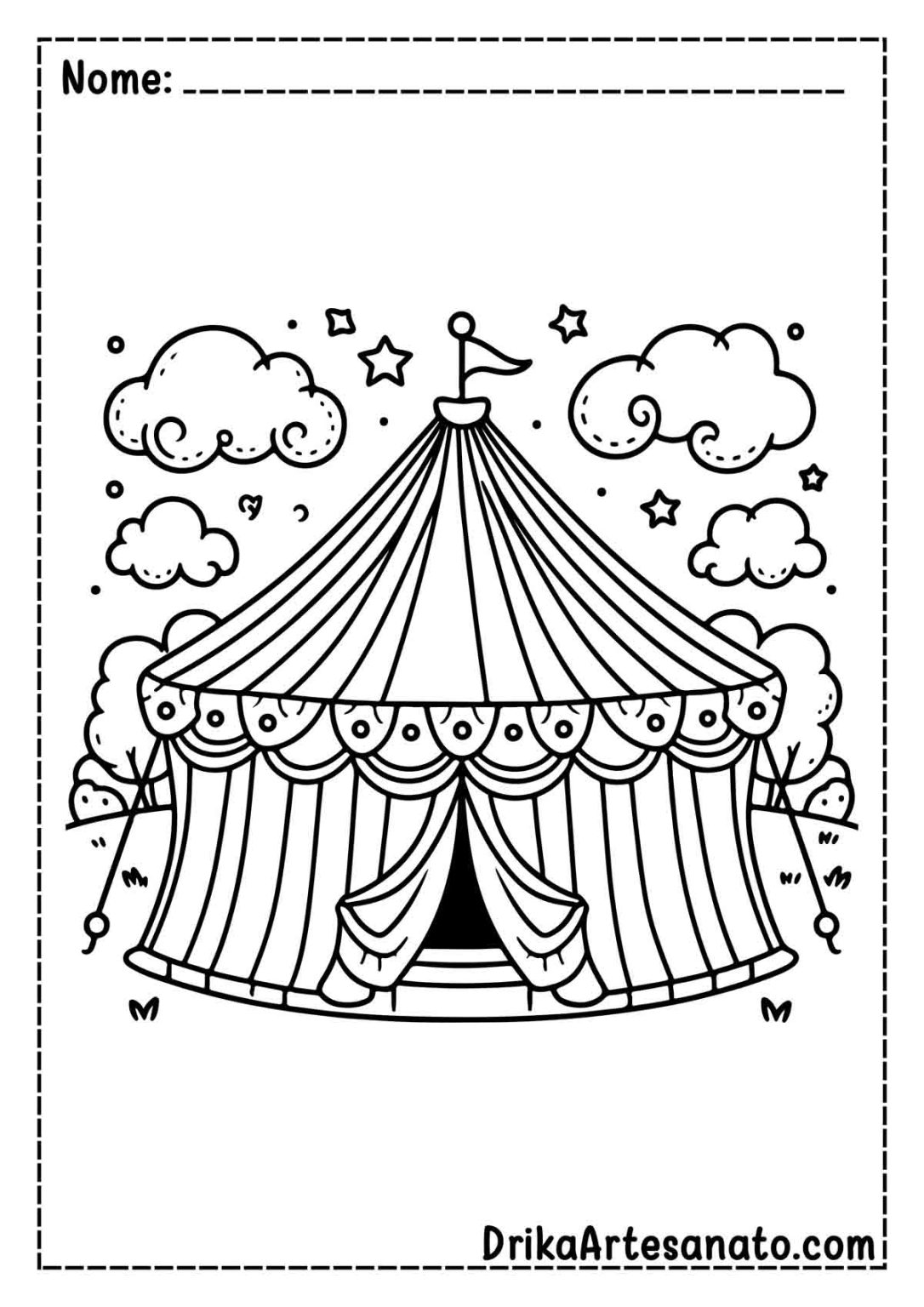 50 Desenhos de Circo para Colorir Grátis em PDF
