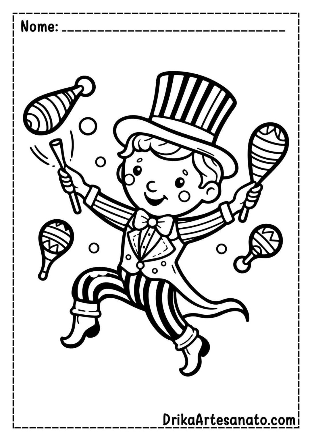 50 Desenhos de Circo para Colorir Grátis em PDF