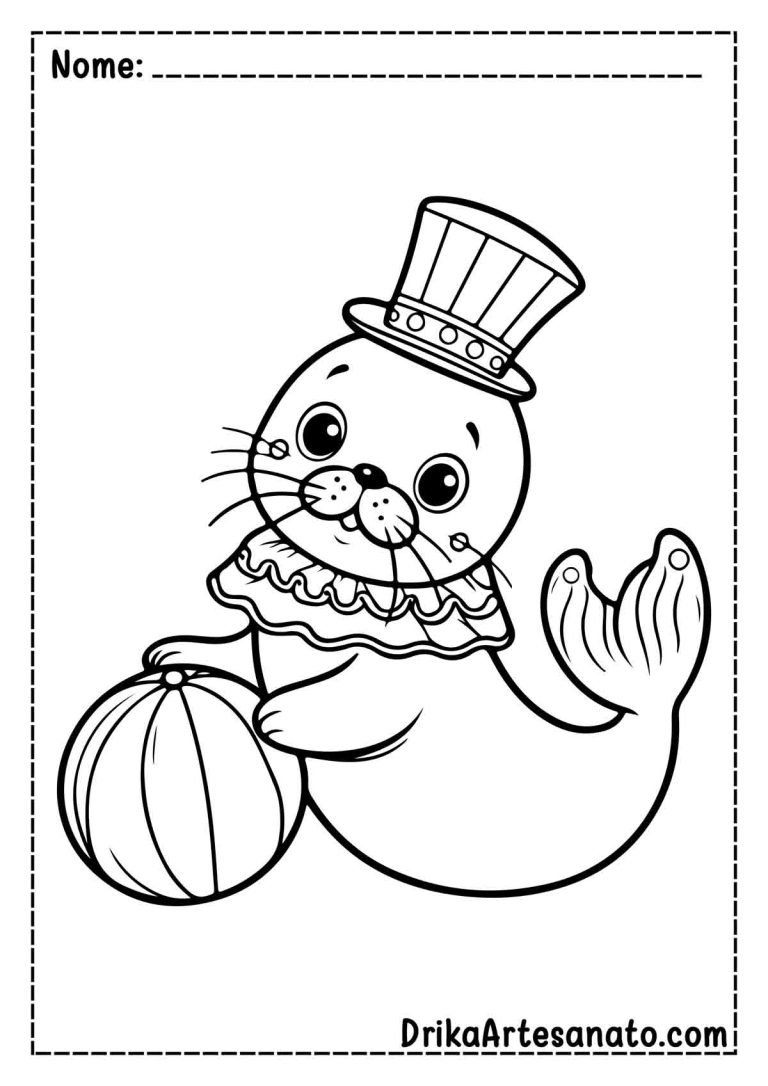 50 Desenhos de Circo para Colorir Grátis em PDF