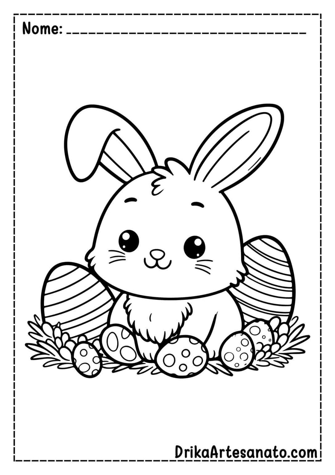 50 Desenhos de Coelho da Páscoa para Colorir Grátis em PDF