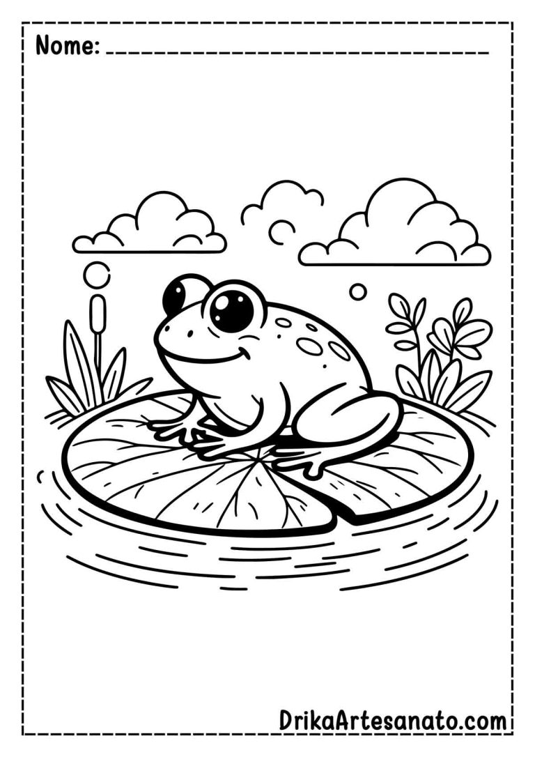 50 Desenhos de Sapo para Colorir Grátis em PDF