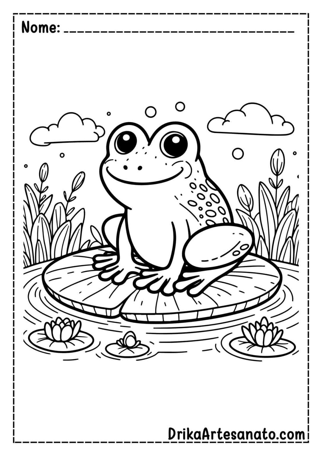 50 Desenhos de Sapo para Colorir Grátis em PDF
