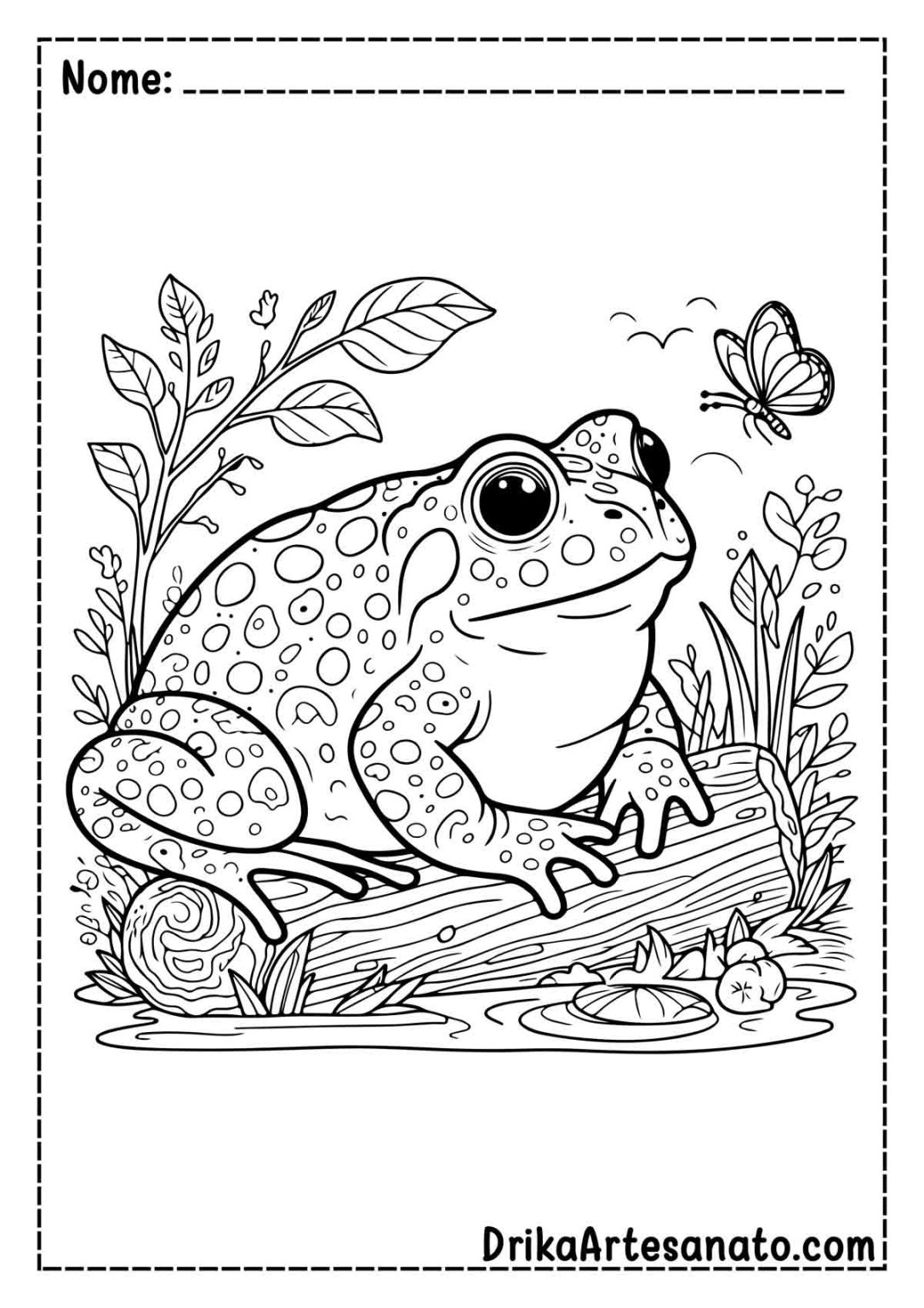 50 Desenhos de Sapo para Colorir Grátis em PDF