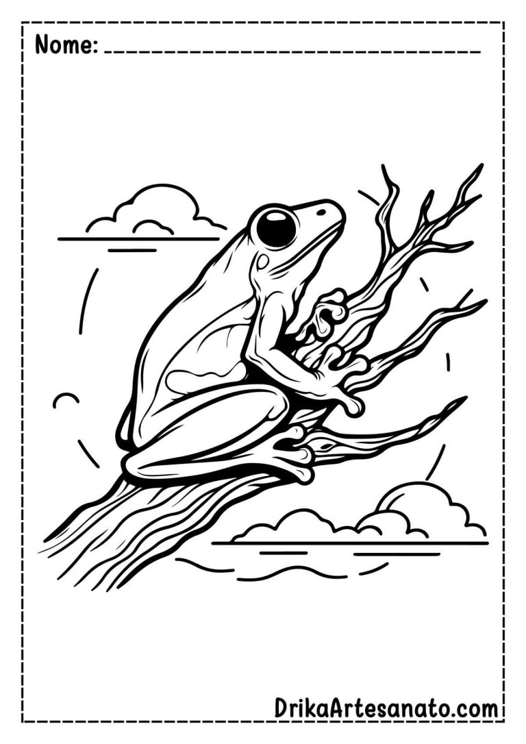 50 Desenhos de Sapo para Colorir Grátis em PDF