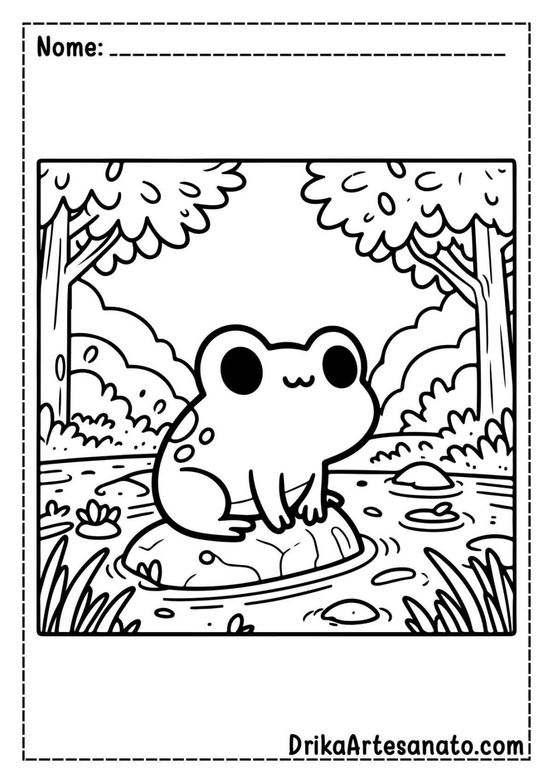 50 Desenhos de Sapo para Colorir Grátis em PDF