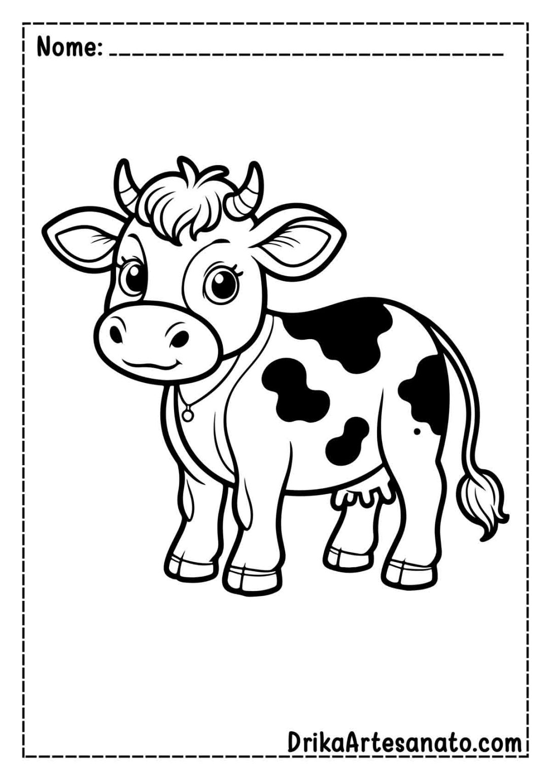 50 Desenhos de Vaca para Colorir Grátis em PDF