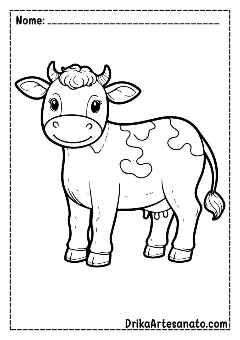 50 Desenhos de Vaca para Colorir Grátis em PDF