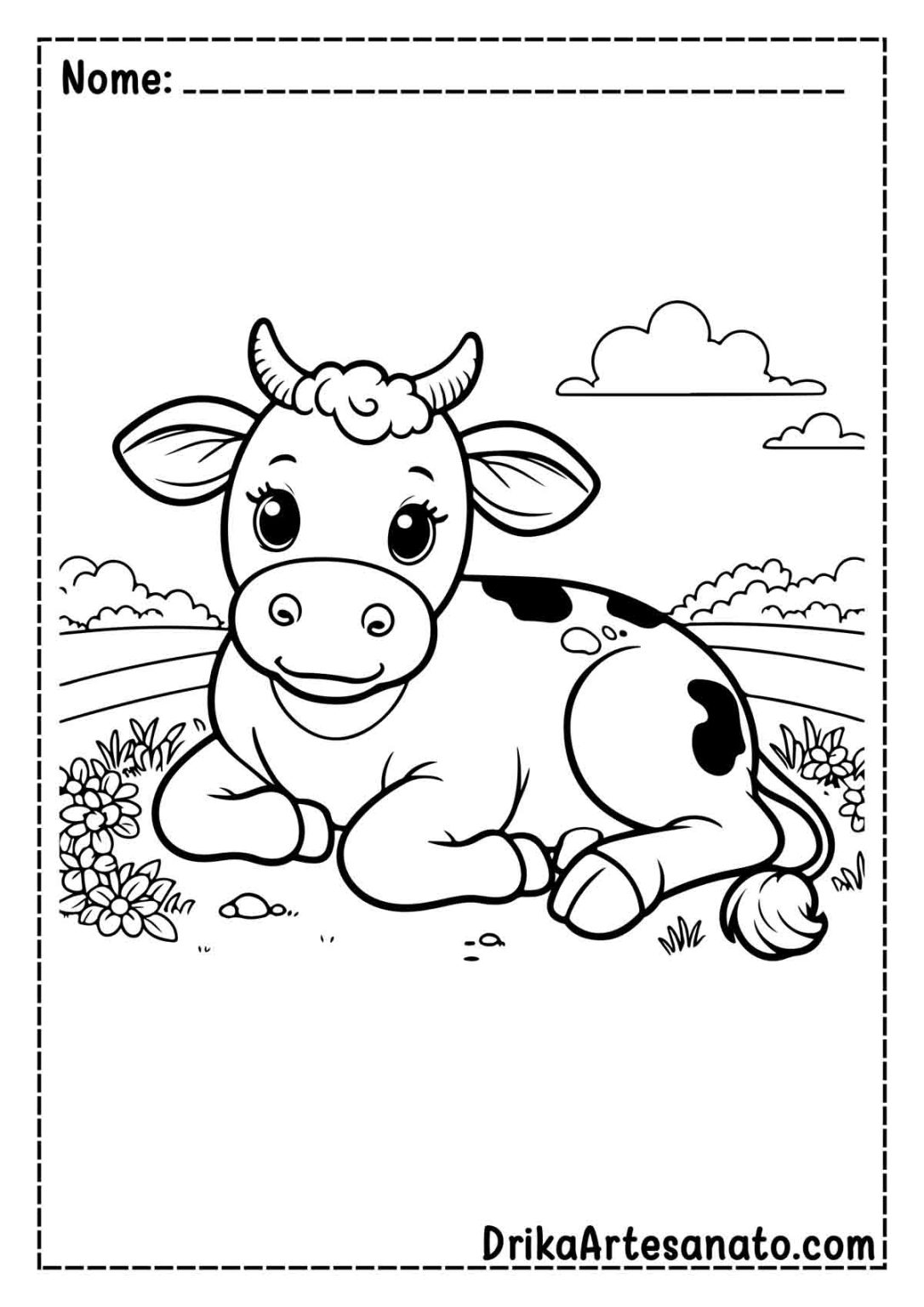 50 Desenhos de Vaca para Colorir Grátis em PDF