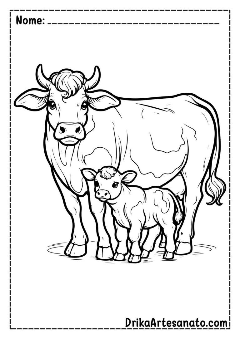 50 Desenhos de Vaca para Colorir Grátis em PDF