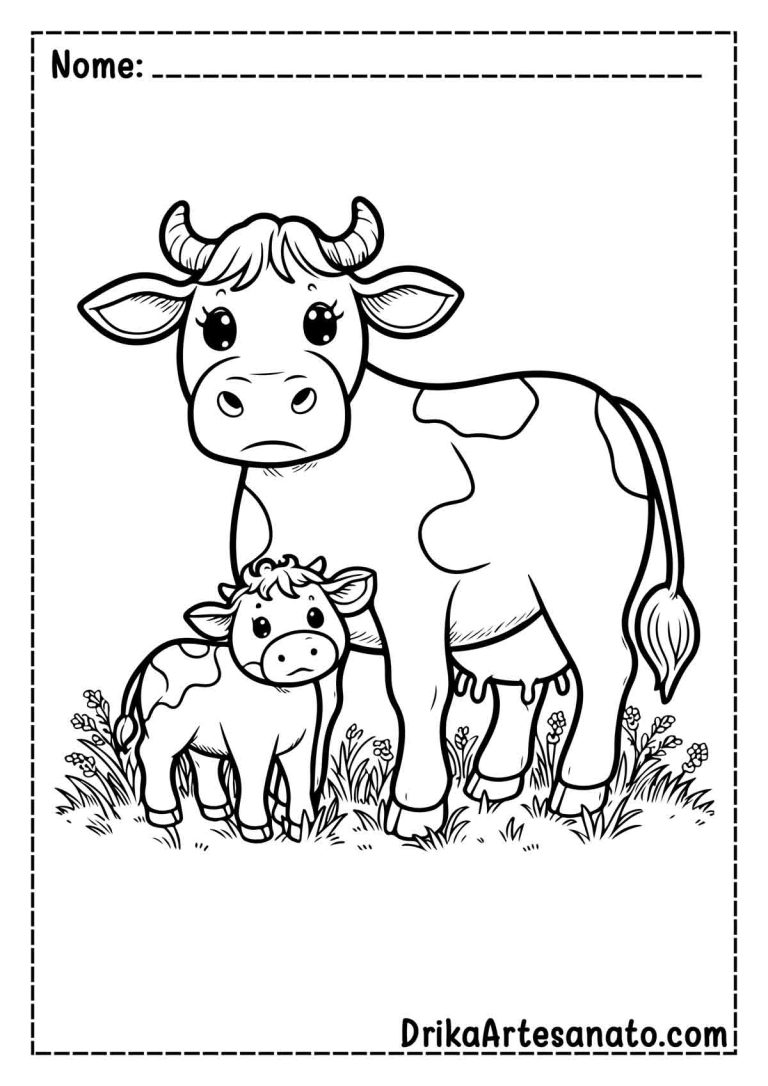 50 Desenhos de Vaca para Colorir Grátis em PDF