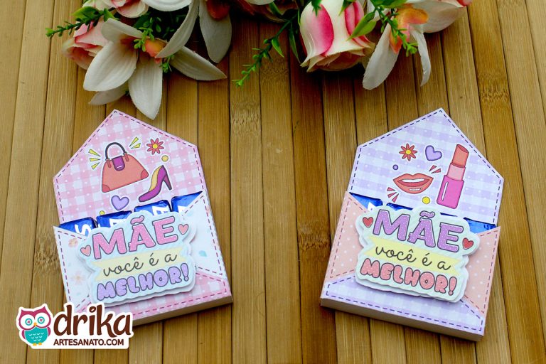 Caixinha Envelope para Bis de Dia das Mães para Imprimir Grátis