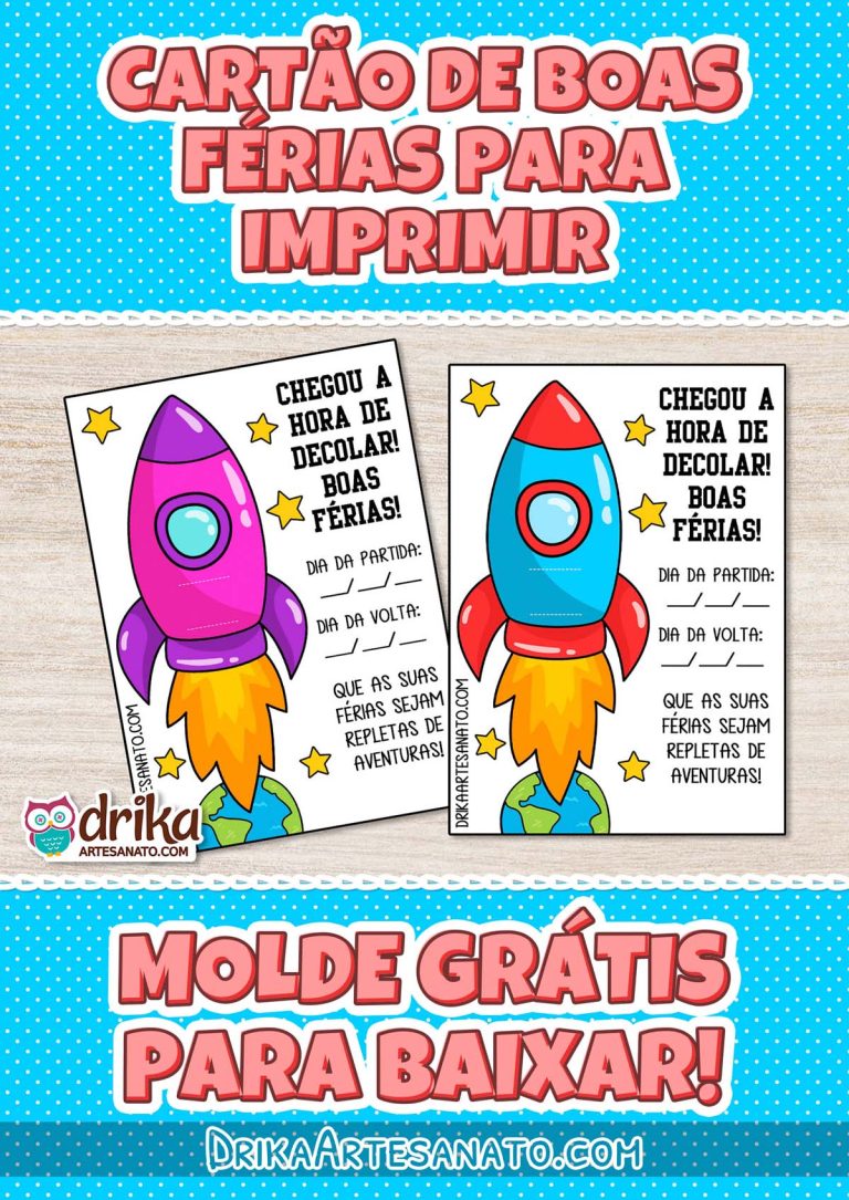 Cartão de Boas Férias para Imprimir Grátis em PDF