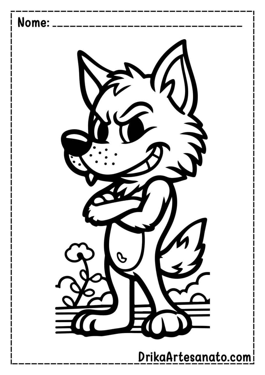 50 Desenhos de Lobo para Colorir Grátis em PDF