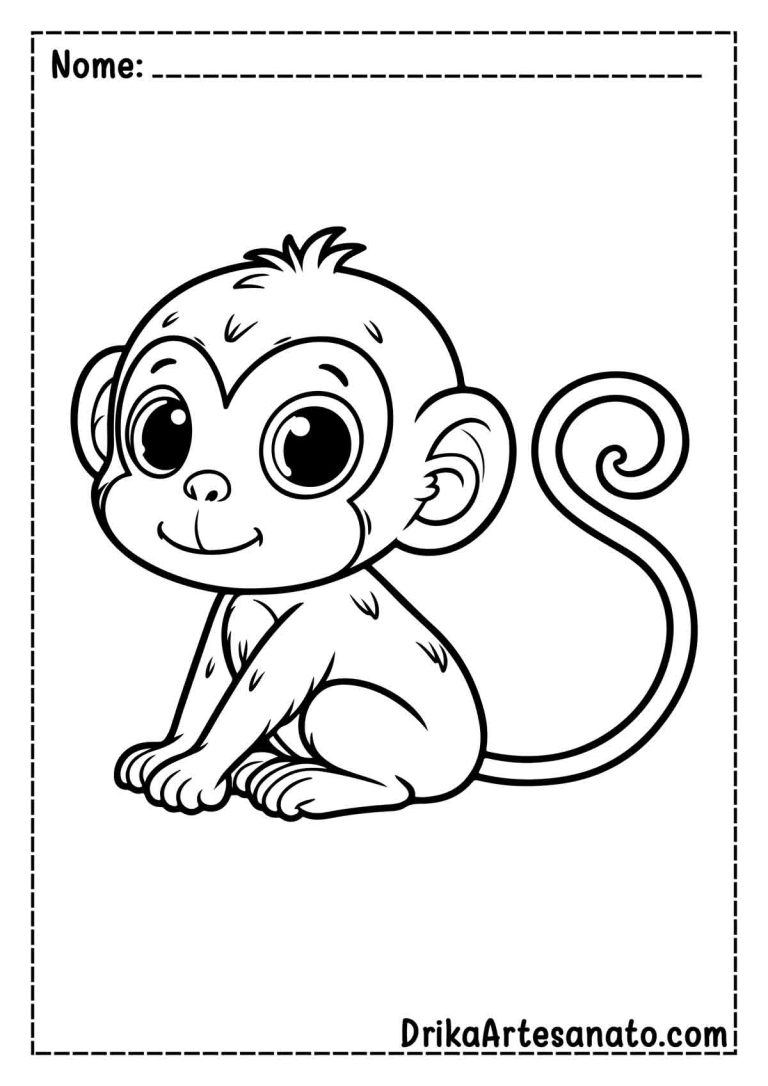 50 Desenhos de Macaco para Colorir Grátis em PDF
