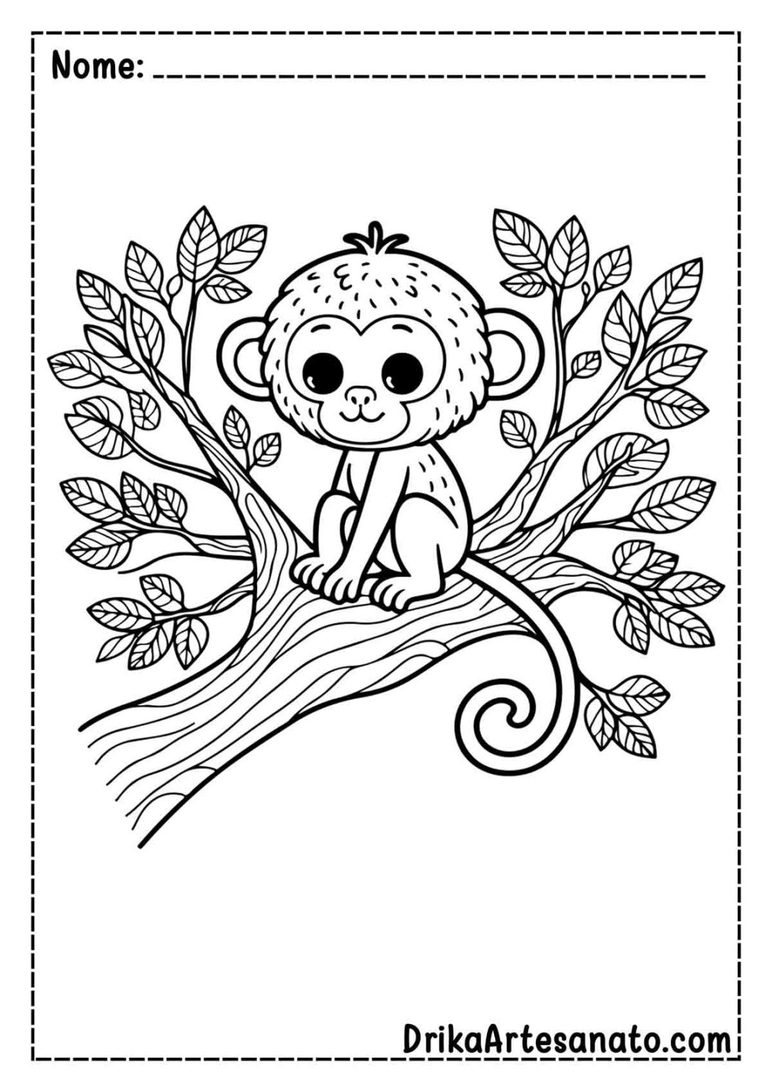 50 Desenhos de Macaco para Colorir Grátis em PDF