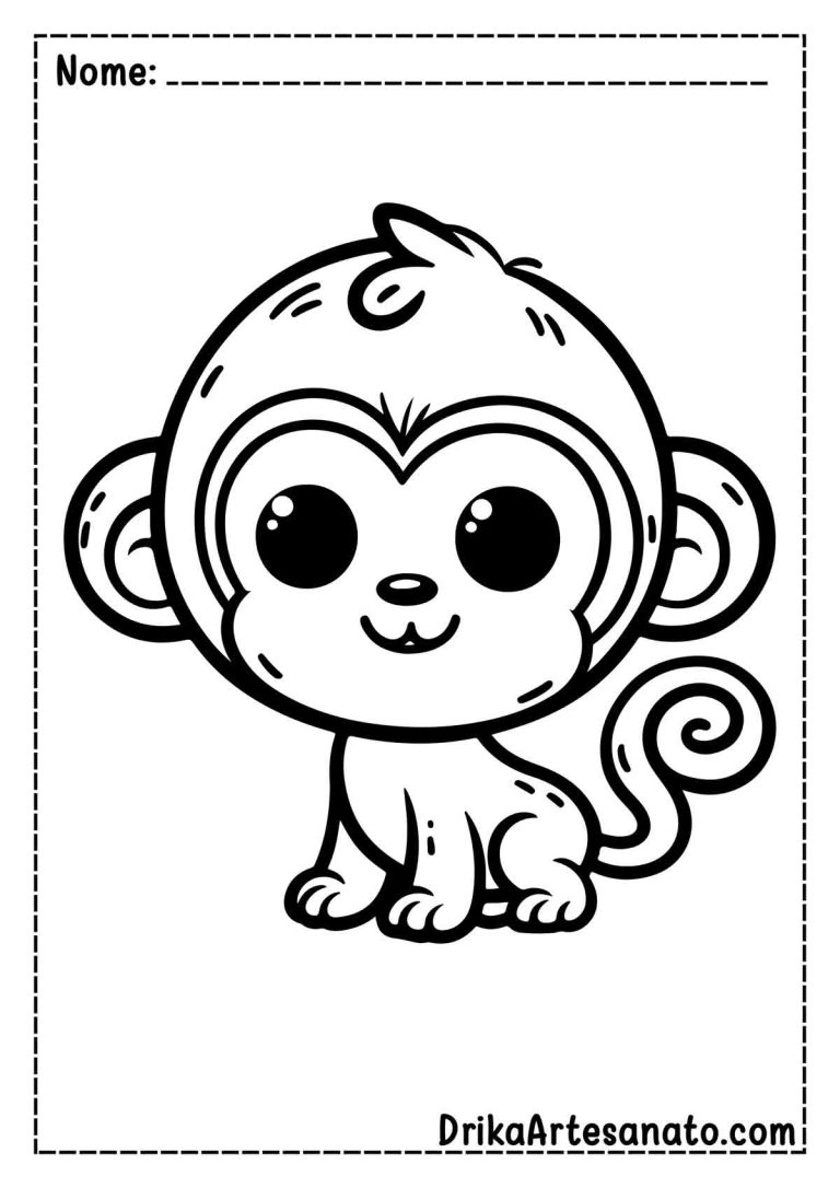 50 Desenhos de Macaco para Colorir Grátis em PDF