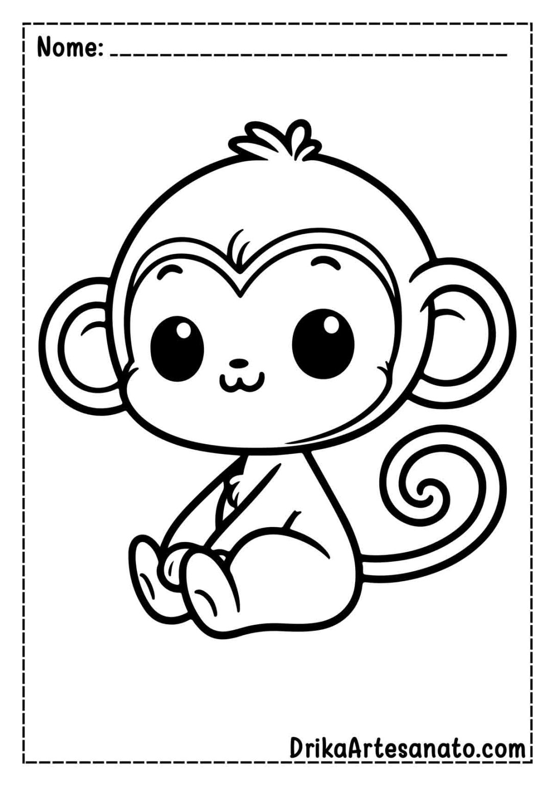 50 Desenhos de Macaco para Colorir Grátis em PDF