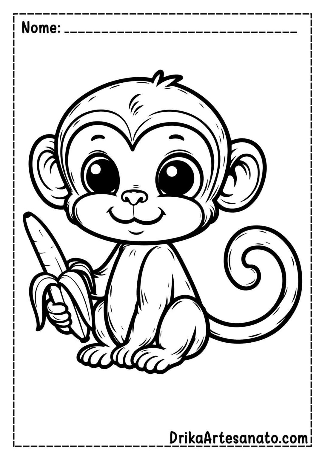 50 Desenhos de Macaco para Colorir Grátis em PDF