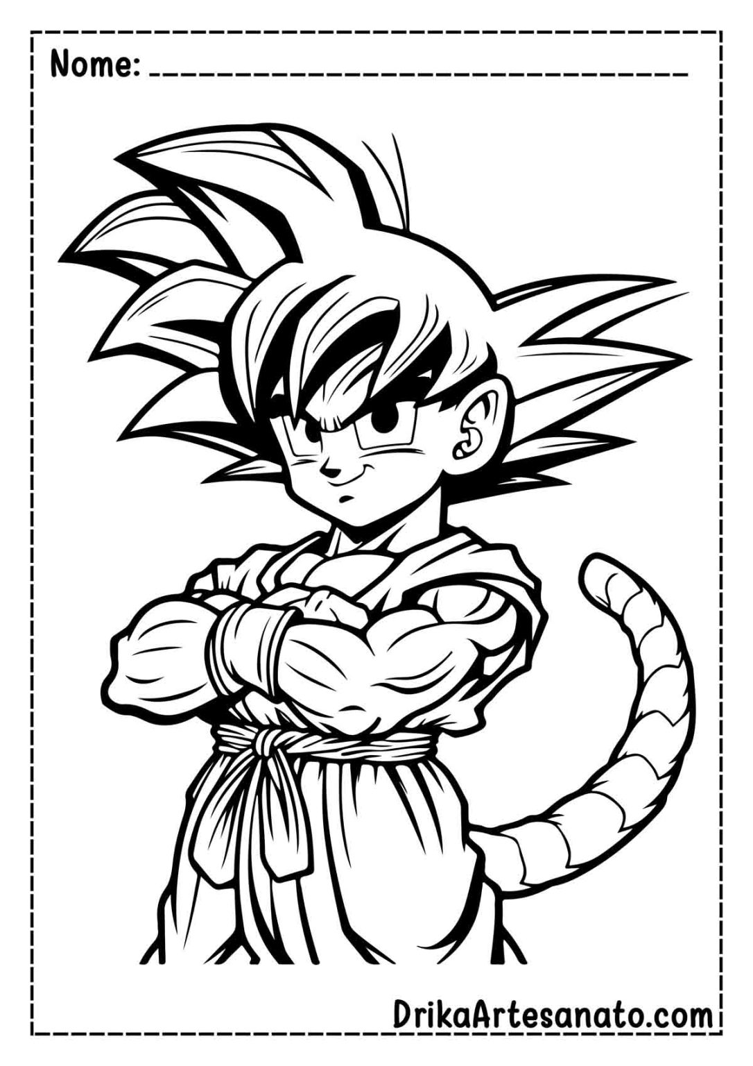 50 Desenhos do Goku para Colorir Grátis em PDF