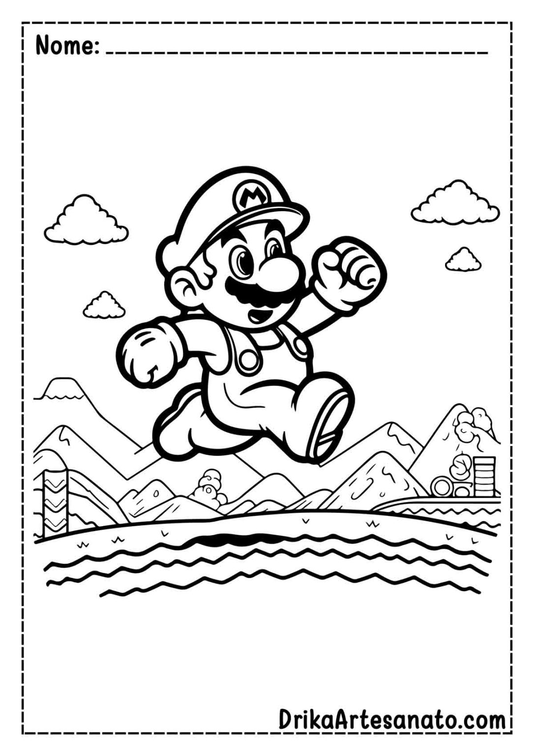 50 Desenhos do Mario para Colorir Grátis em PDF