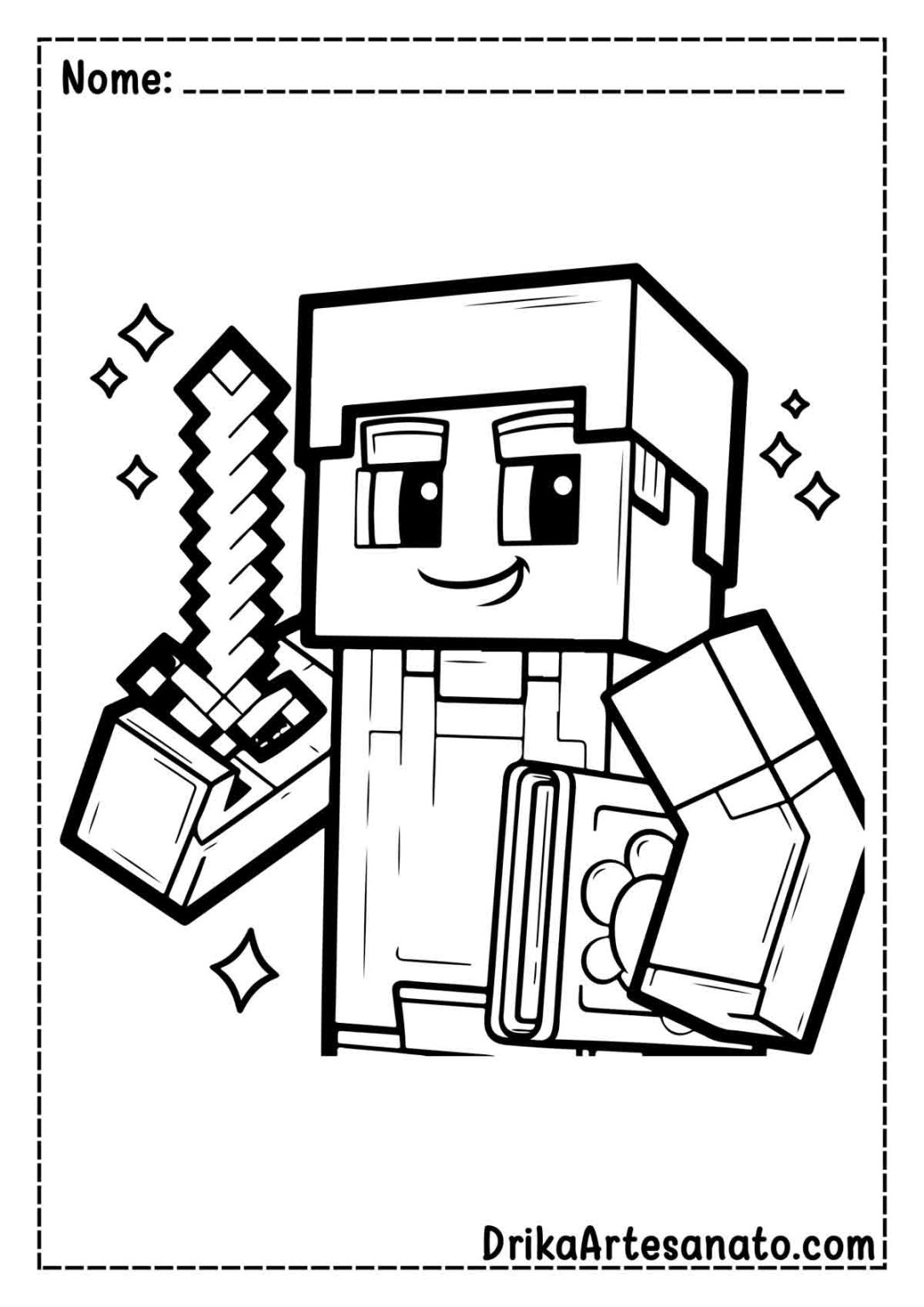 50 Desenhos do Minecraft para Colorir Grátis em PDF