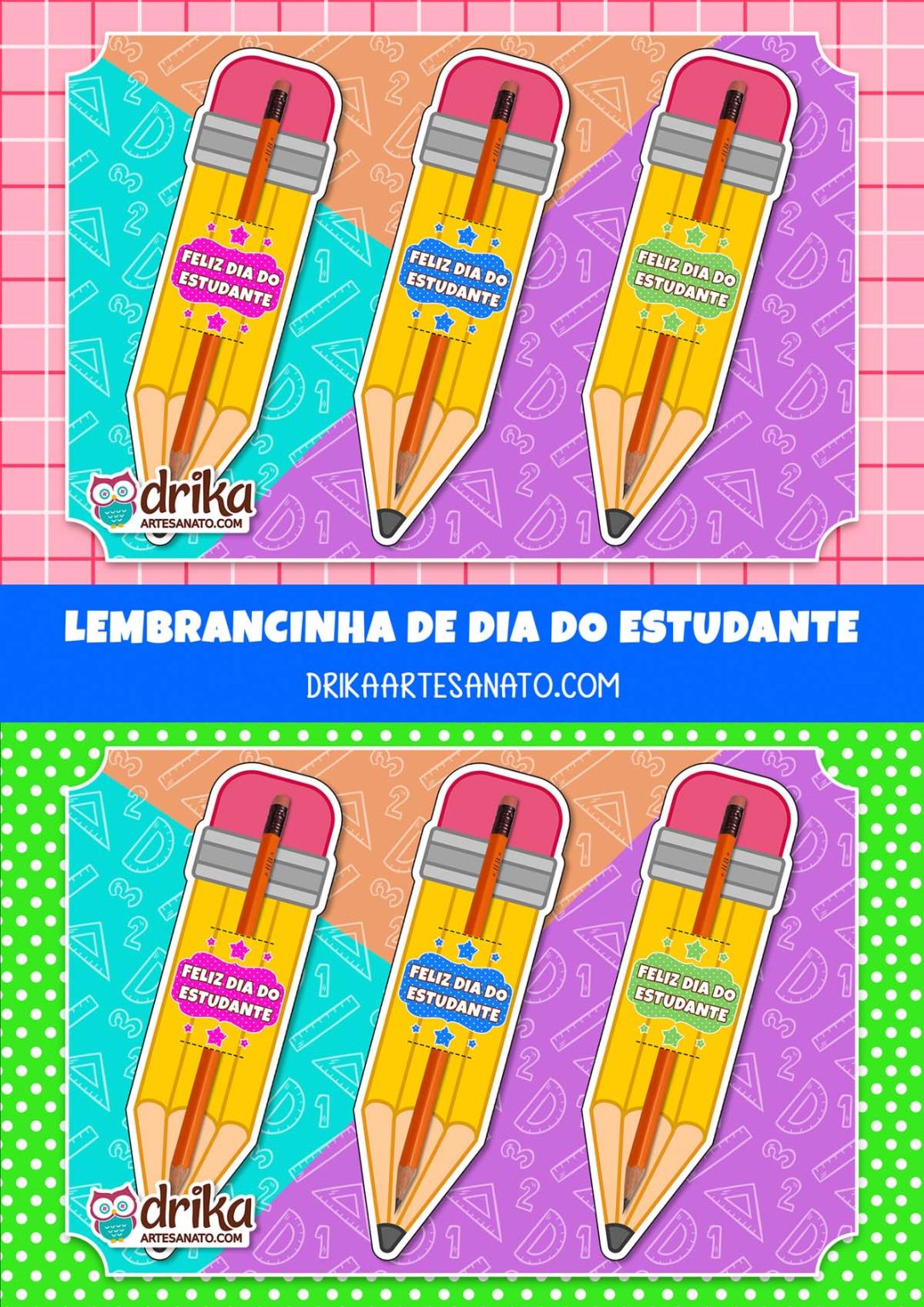 Lembrancinha de Feliz Dia do Estudante para Imprimir Grátis