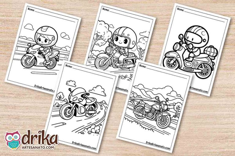 50 Desenhos de Motos para Colorir Grátis em PDF