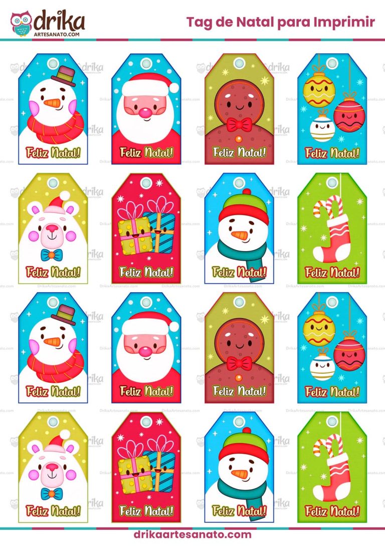 Tag Feliz Natal para Imprimir Grátis: 8 Modelos que Você vai Amar!