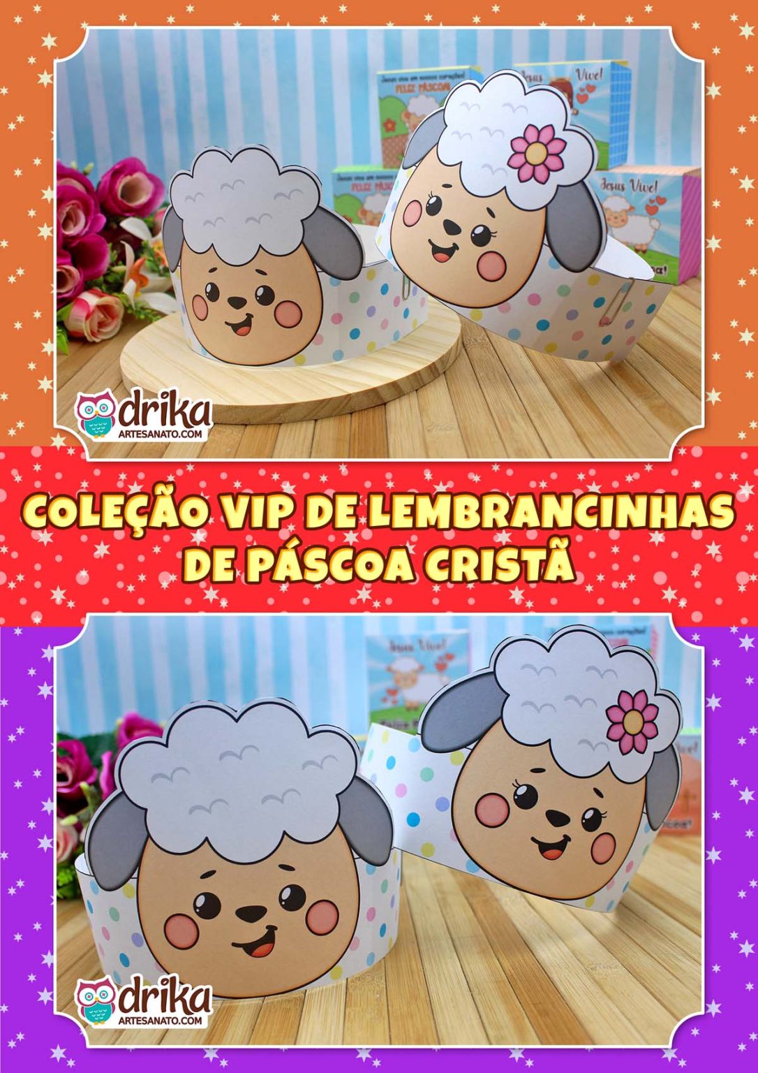 Lembrancinha de Páscoa Cristã: 10 Modelos de Coroa de Ovelha e Cordeiro ...